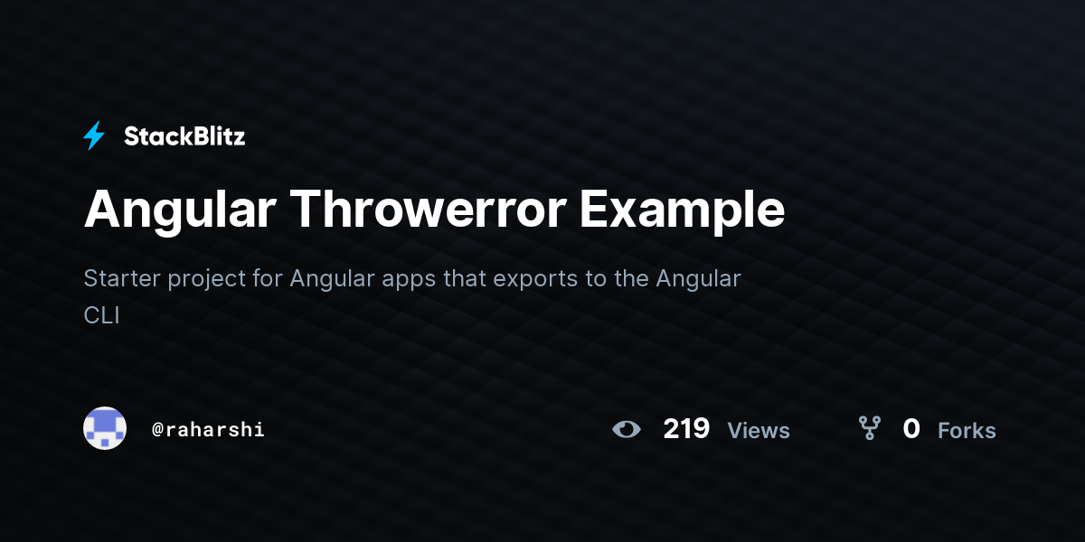 Angular Throwerror Example - StackBlitz