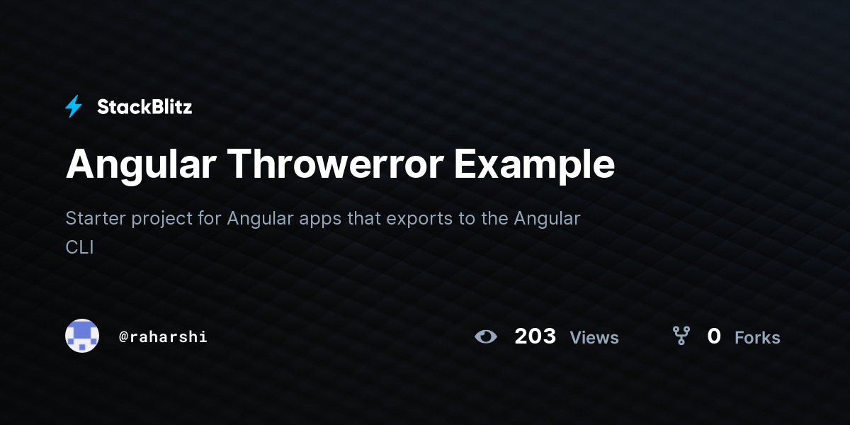 Angular Throwerror Example - StackBlitz Angular Throwerror Example - StackBlitz