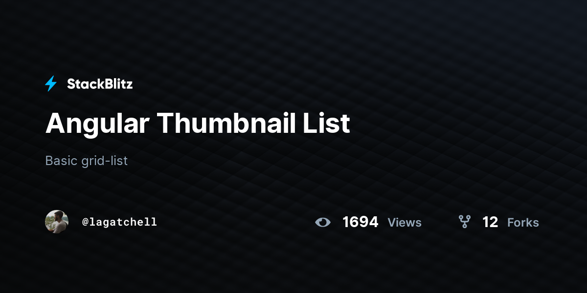 Angular Thumbnail List - StackBlitz