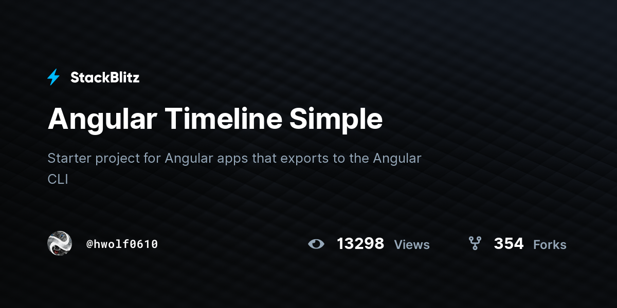 Angular Timeline Simple - StackBlitz