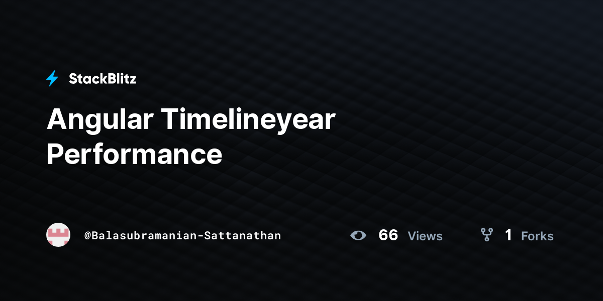 Angular Timelineyear Performance - StackBlitz