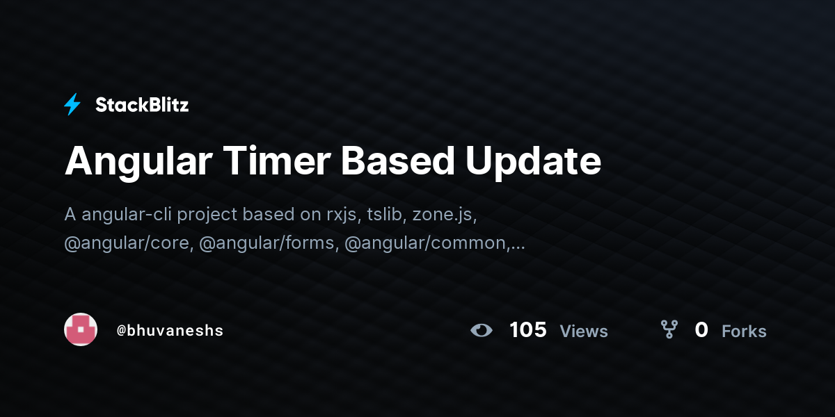 Angular Timer Based Update - StackBlitz
