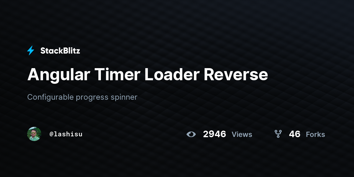Angular Timer Loader Reverse - StackBlitz