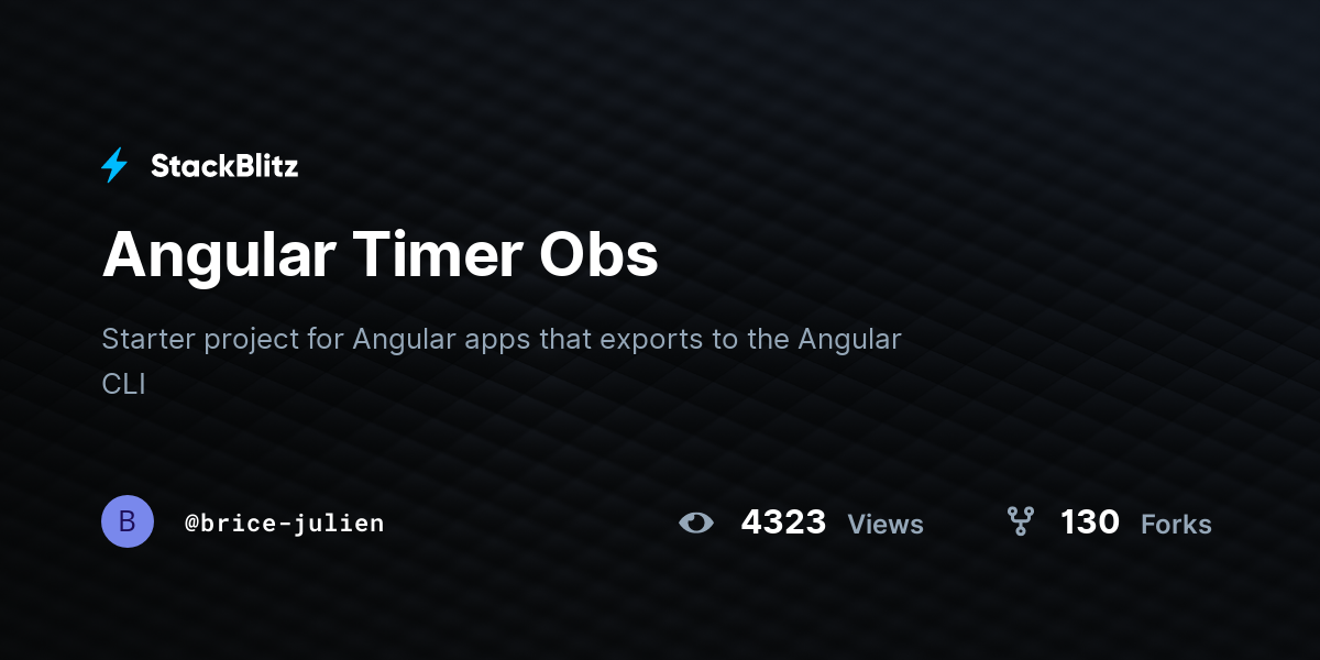 Angular Timer Obs - StackBlitz