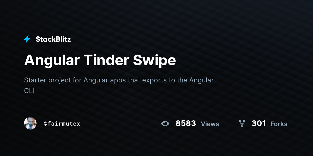 Angular Tinder Swipe - StackBlitz