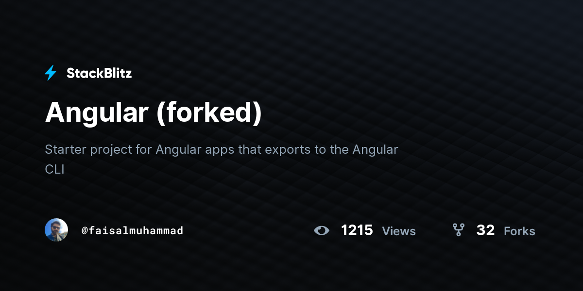 Angular (forked) - StackBlitz