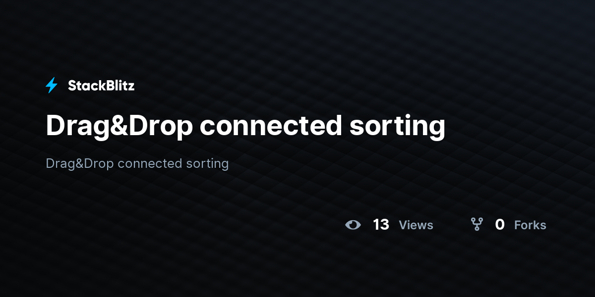 Drag&Drop connected sorting - StackBlitz
