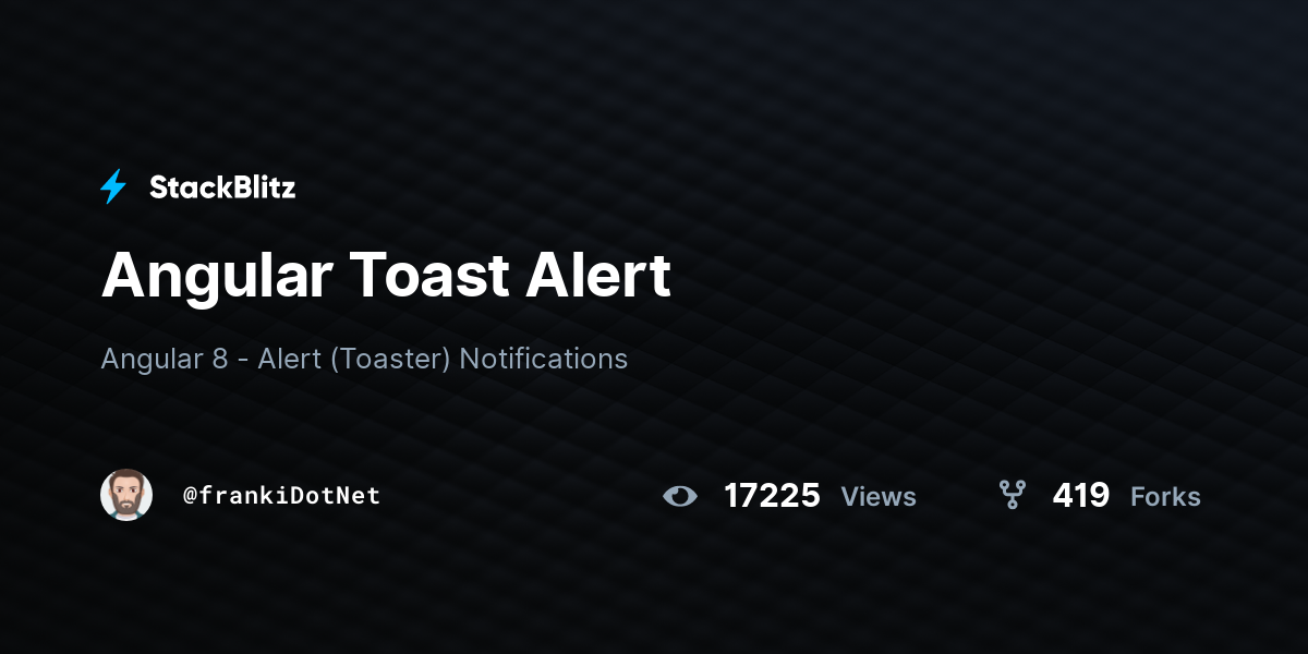 Angular Toast Alert - StackBlitz