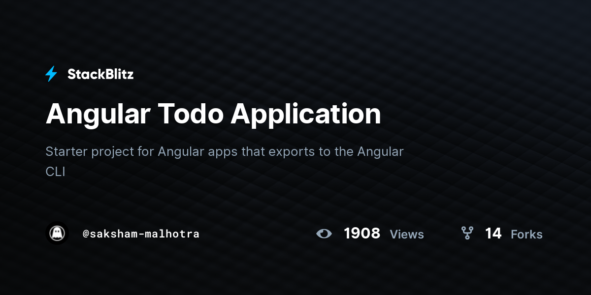 Angular Todo Application - StackBlitz
