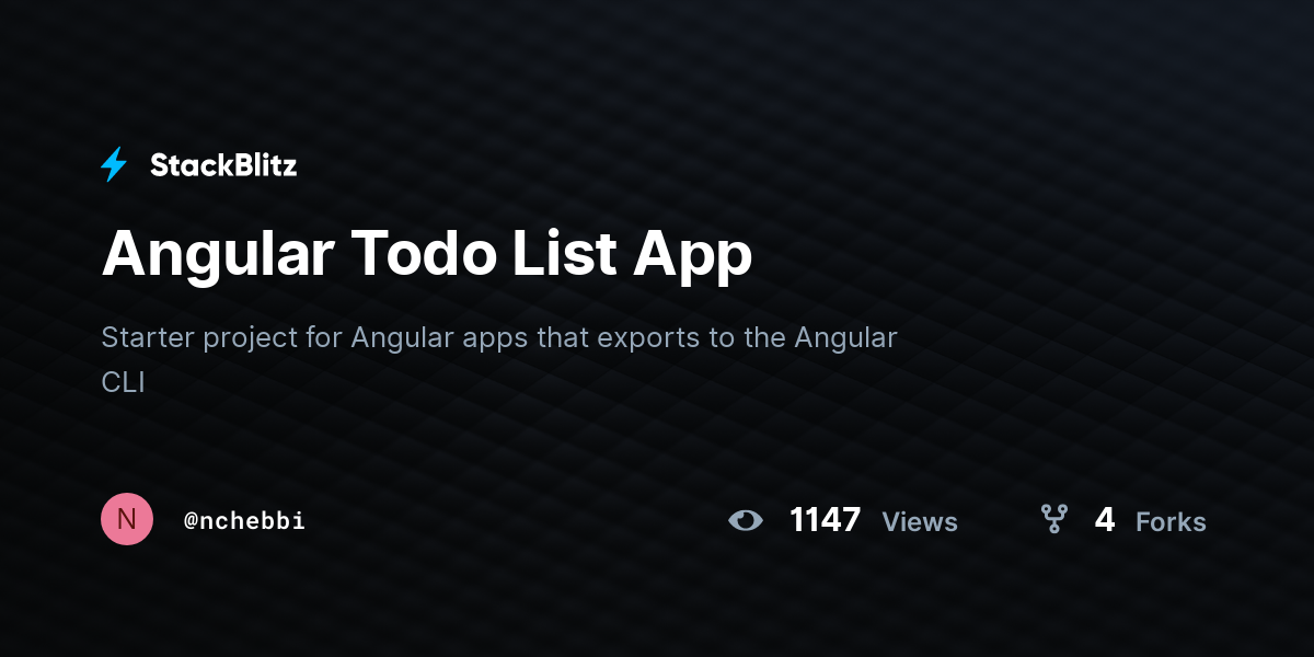 Angular Todo List App - StackBlitz