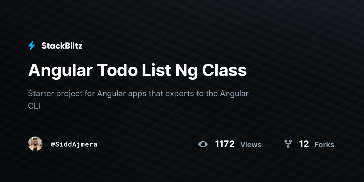 Angular Todo List Ng Class - StackBlitz