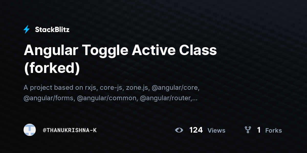 Angular Toggle Active Class Forked Stackblitz