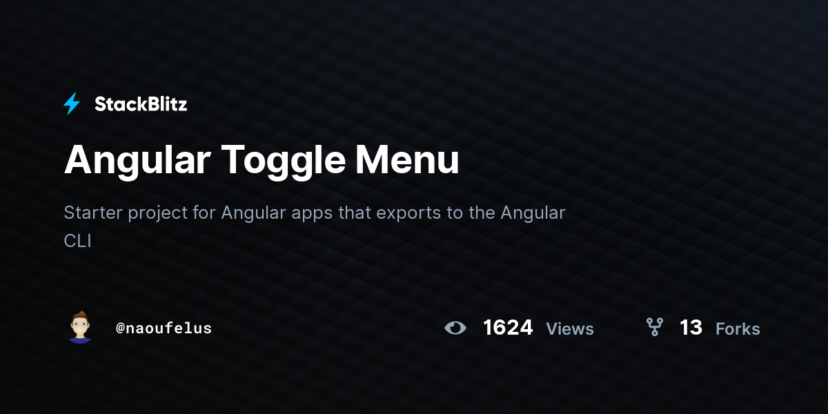 Angular Toggle Menu - StackBlitz