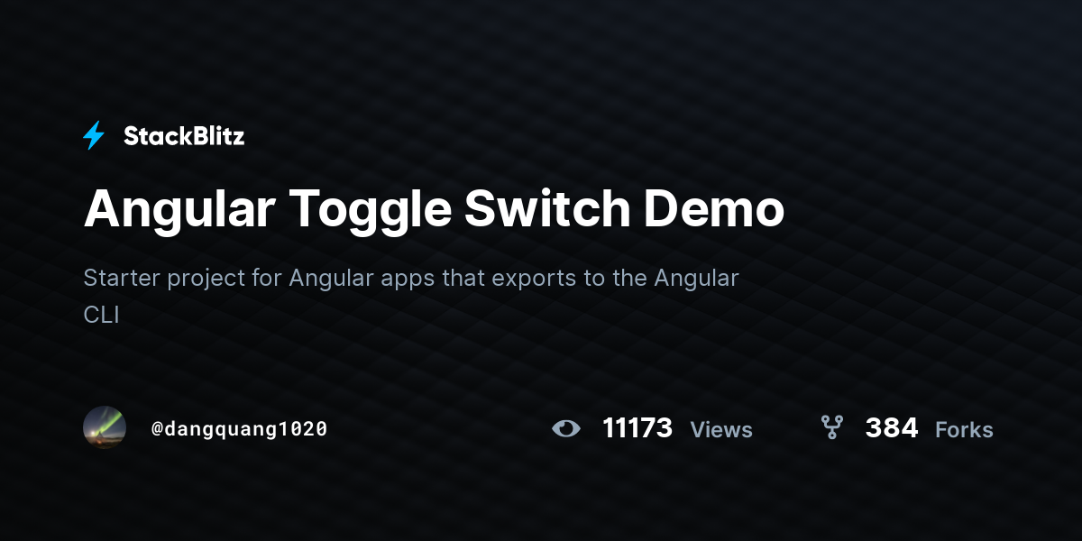 Angular Toggle Switch Demo - StackBlitz