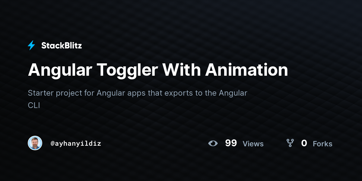 Angular Toggler With Animation - StackBlitz