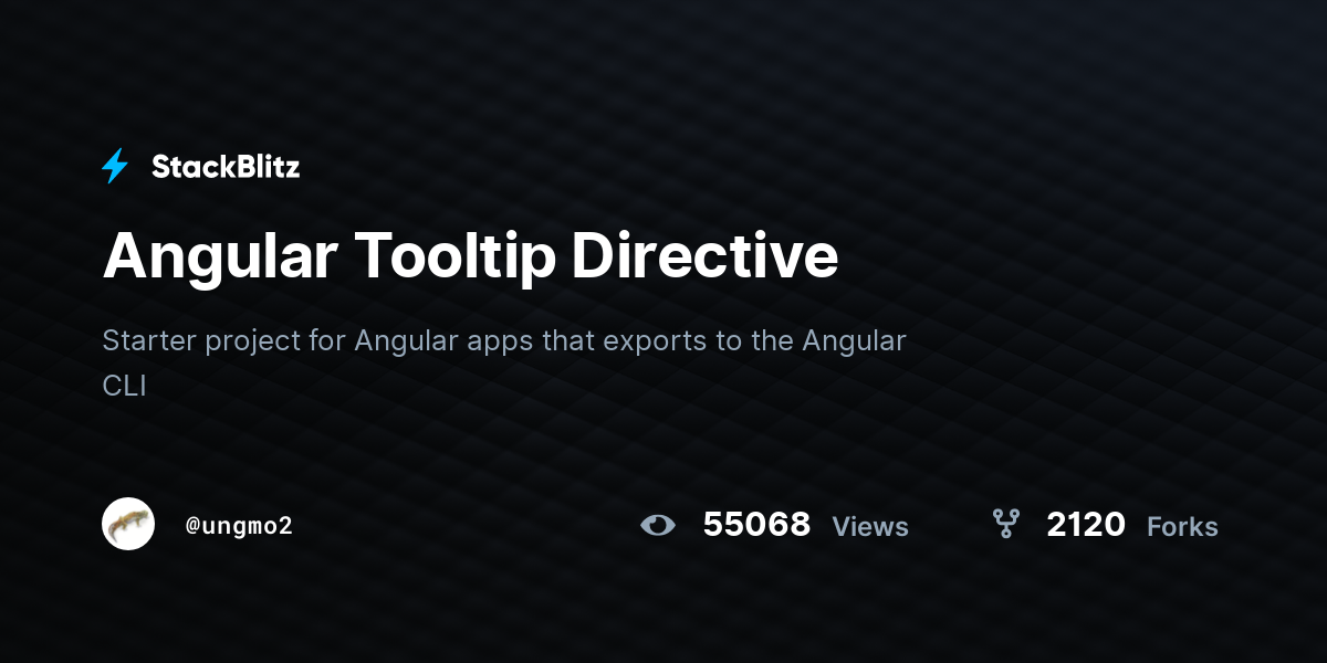 Angular Tooltip Directive - StackBlitz