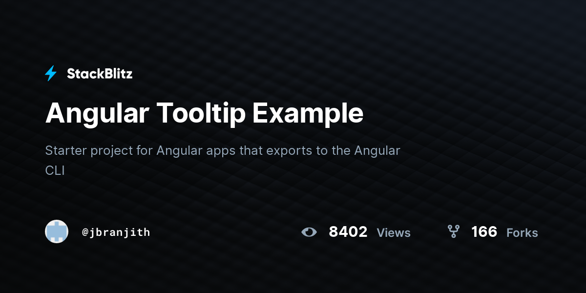 Angular Tooltip Example - StackBlitz