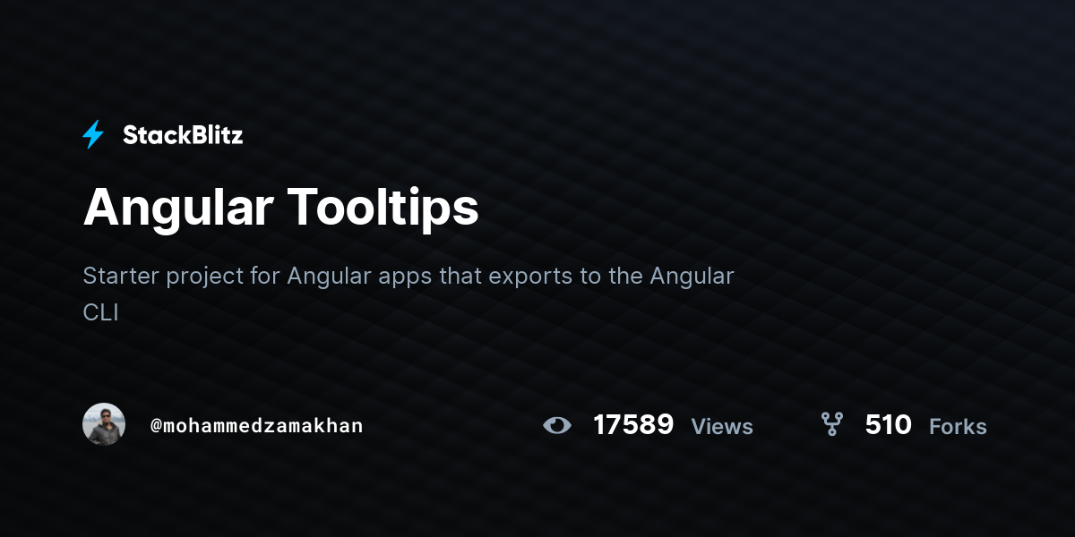 Angular Tooltips - StackBlitz