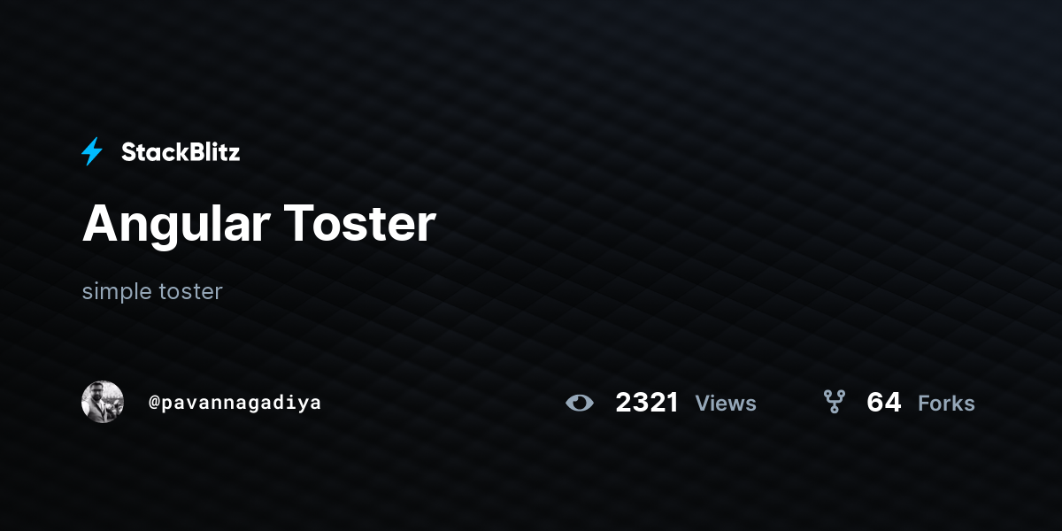 Angular Toster - StackBlitz