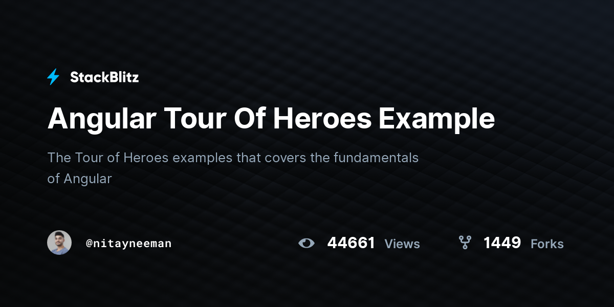 Angular Tour Of Heroes Example Stackblitz