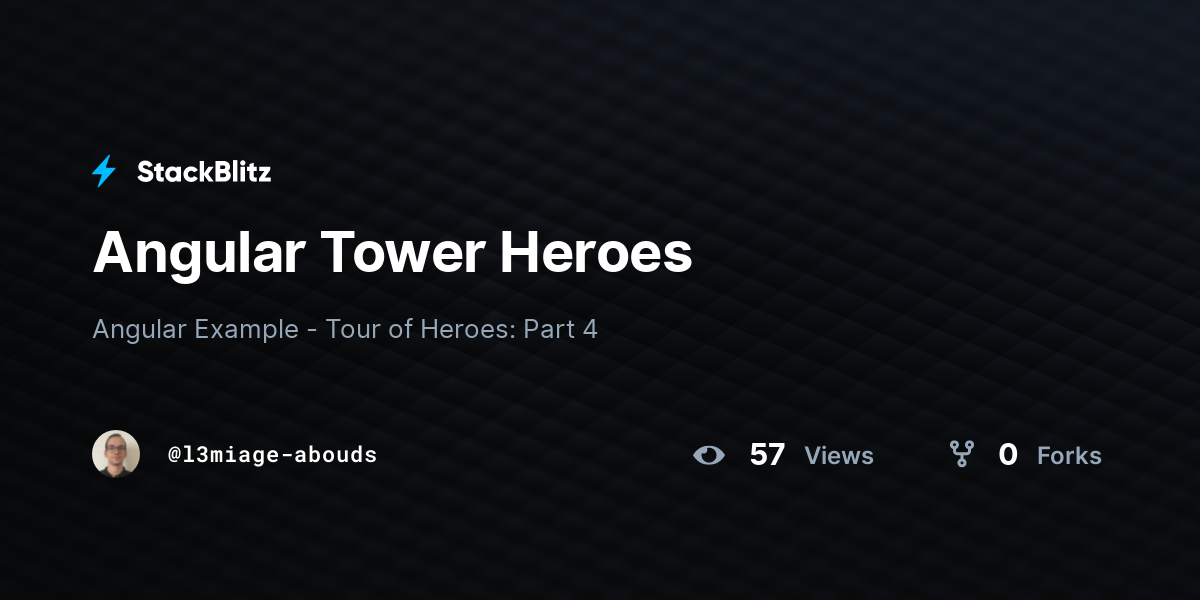 Angular Tower Heroes - StackBlitz