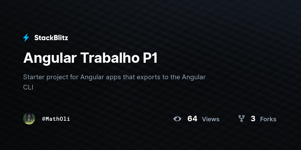 Angular Trabalho P1 - StackBlitz