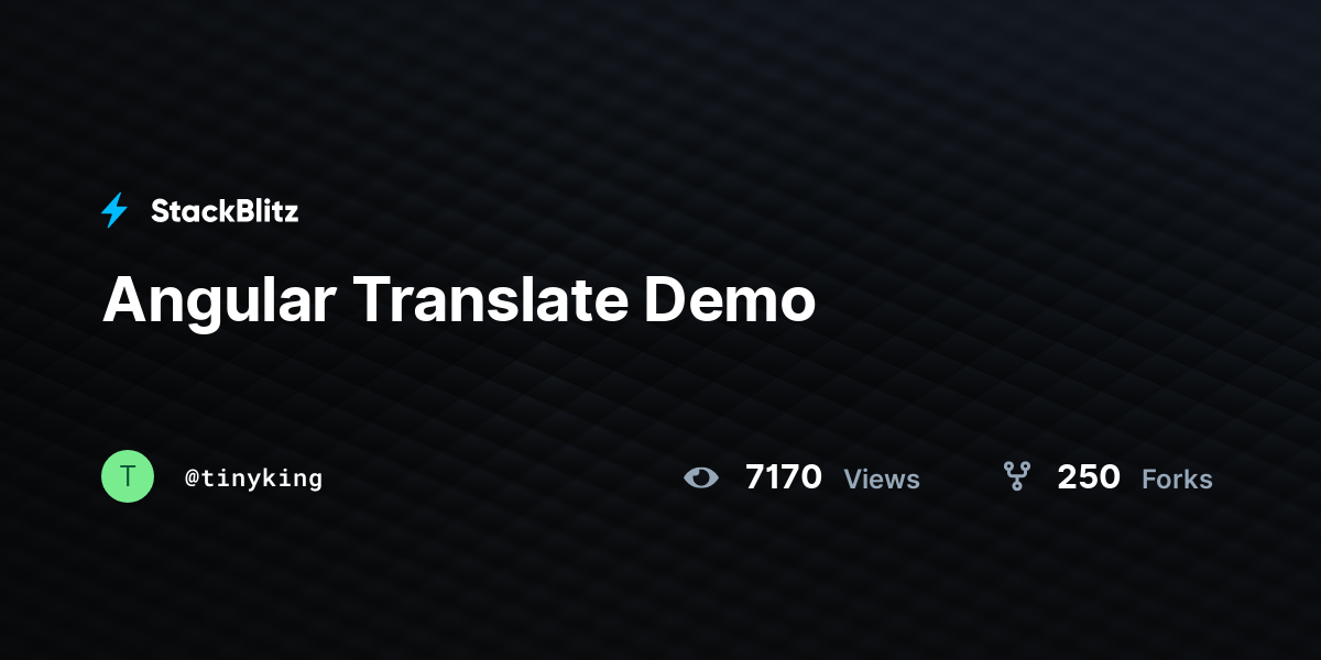 Angular Translate Demo - StackBlitz Angular Translate Demo - StackBlitz