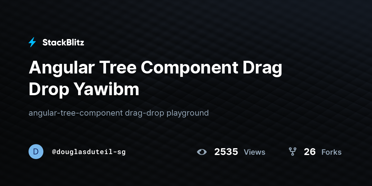 Angular Tree Component Drag Drop Yawibm - StackBlitz