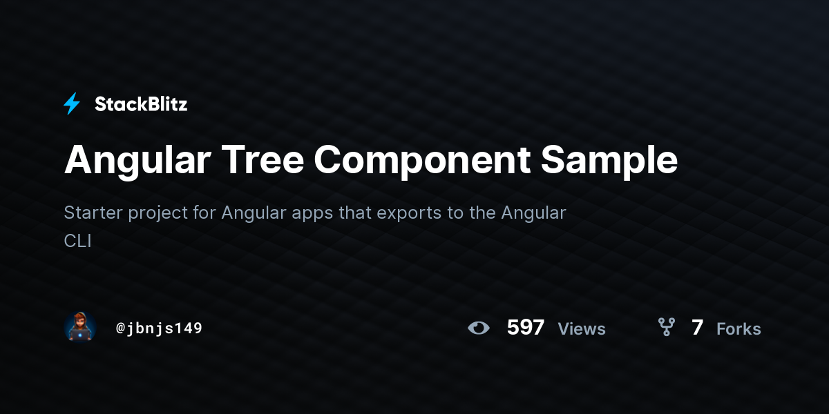 Angular Tree Component Sample - StackBlitz