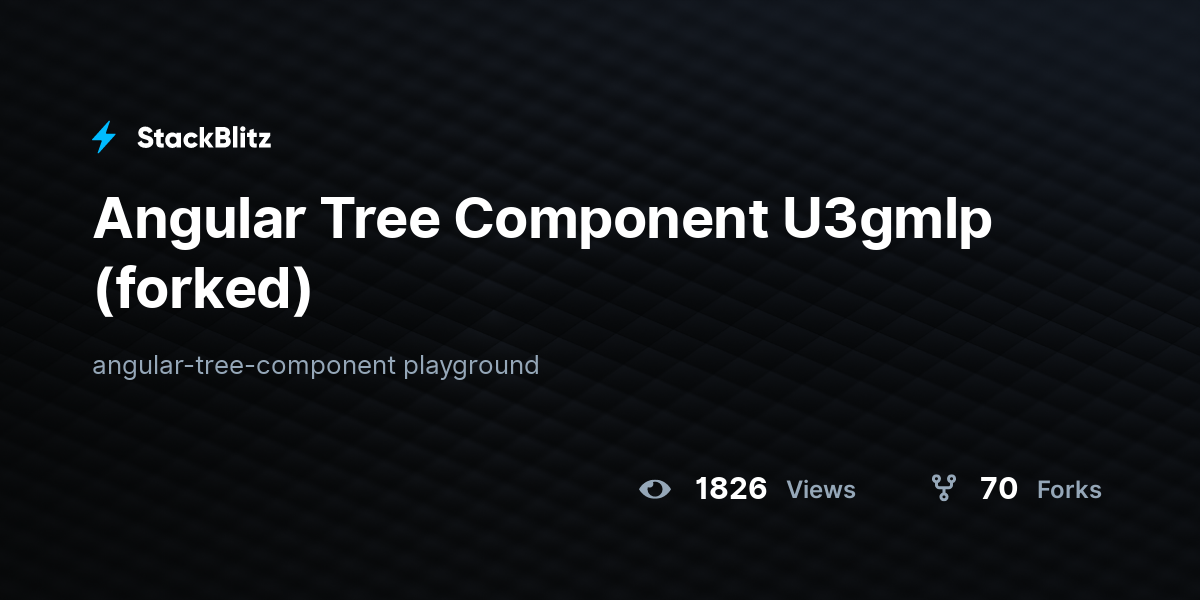 Angular Tree Component U3gmlp (forked) - StackBlitz