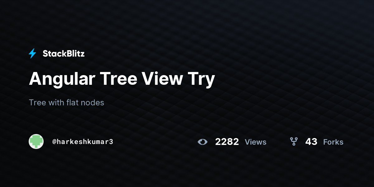 Angular Tree View Try - StackBlitz