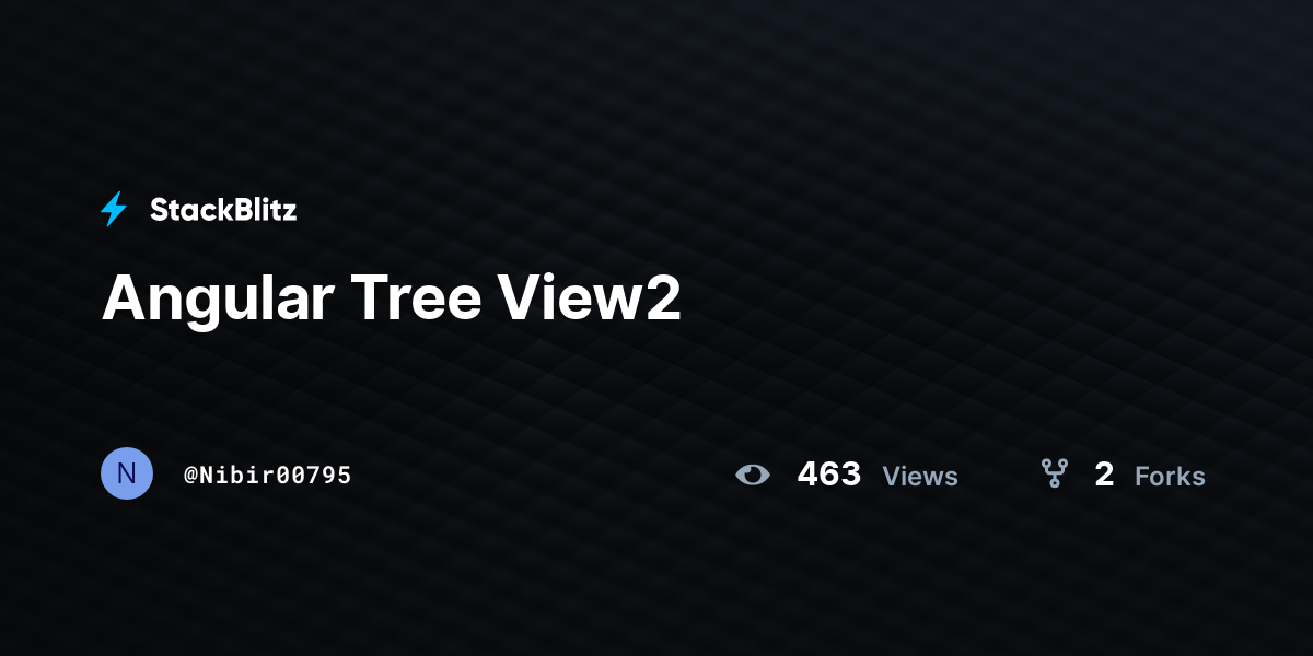 Angular Tree View2 - StackBlitz