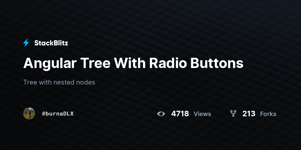 Angular Tree With Radio Buttons - StackBlitz