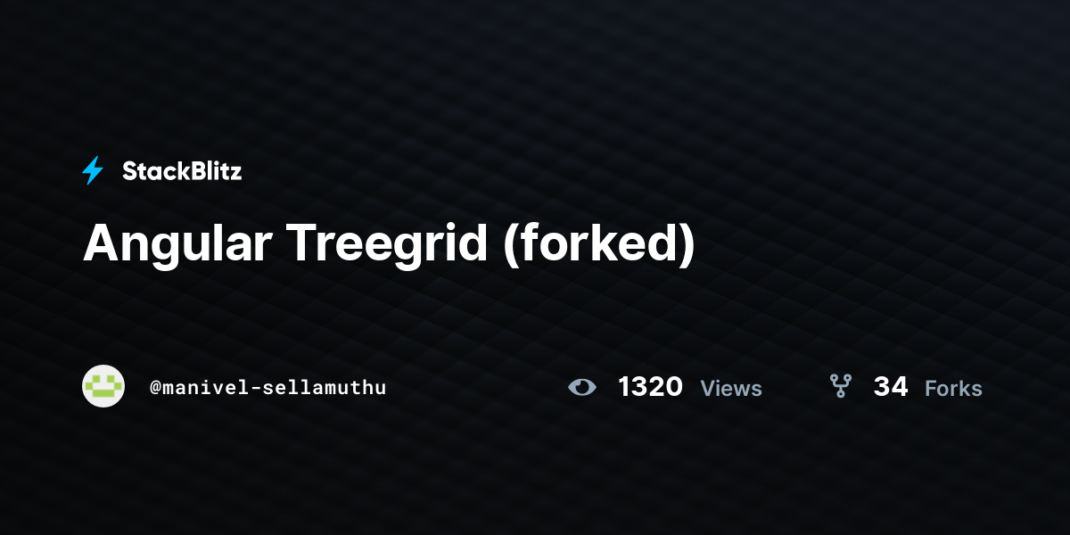 Angular Treegrid (forked) - StackBlitz