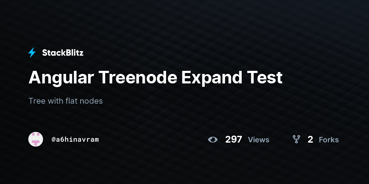 Angular Treenode Expand Test - StackBlitz