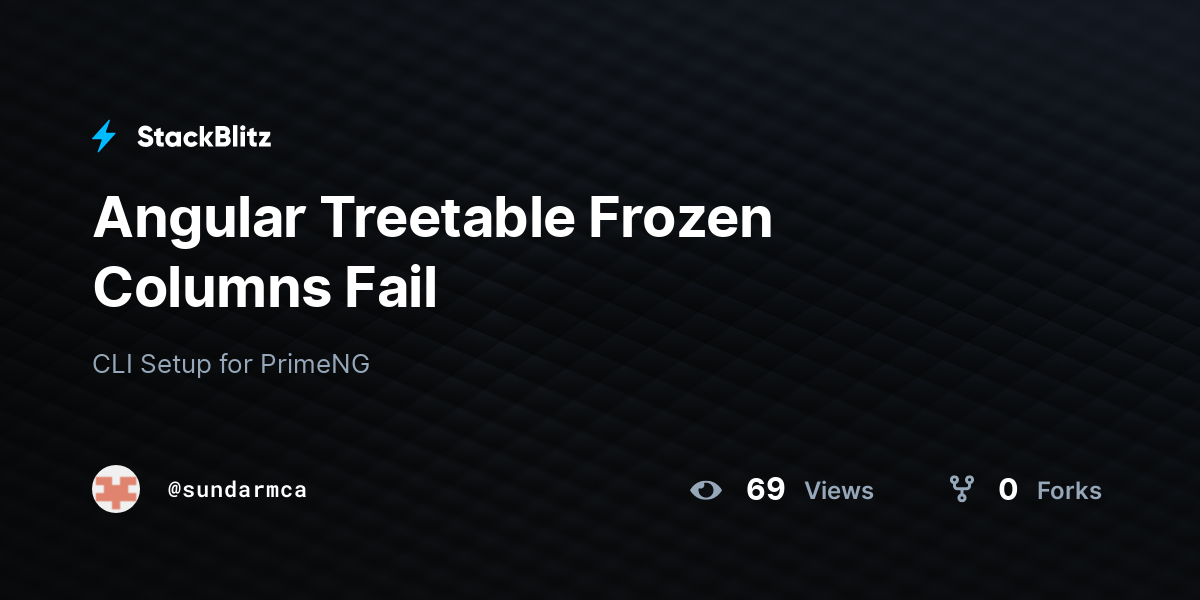 Angular Treetable Frozen Columns Fail - StackBlitz Angular Treetable Frozen Columns Fail - StackBlitz