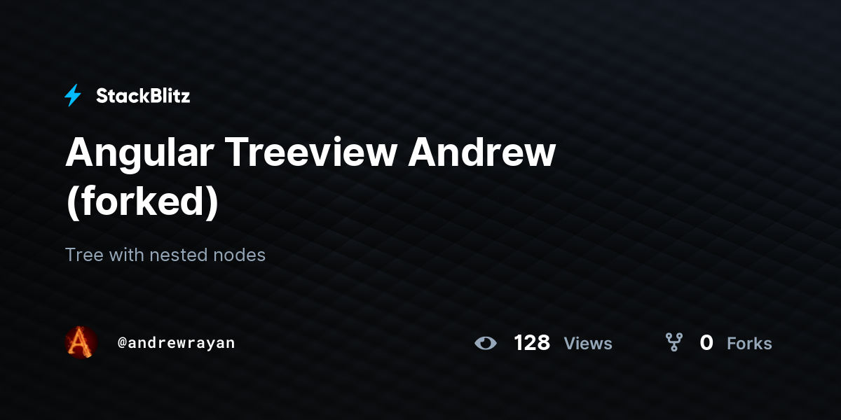 Angular Treeview Andrew (forked) - StackBlitz