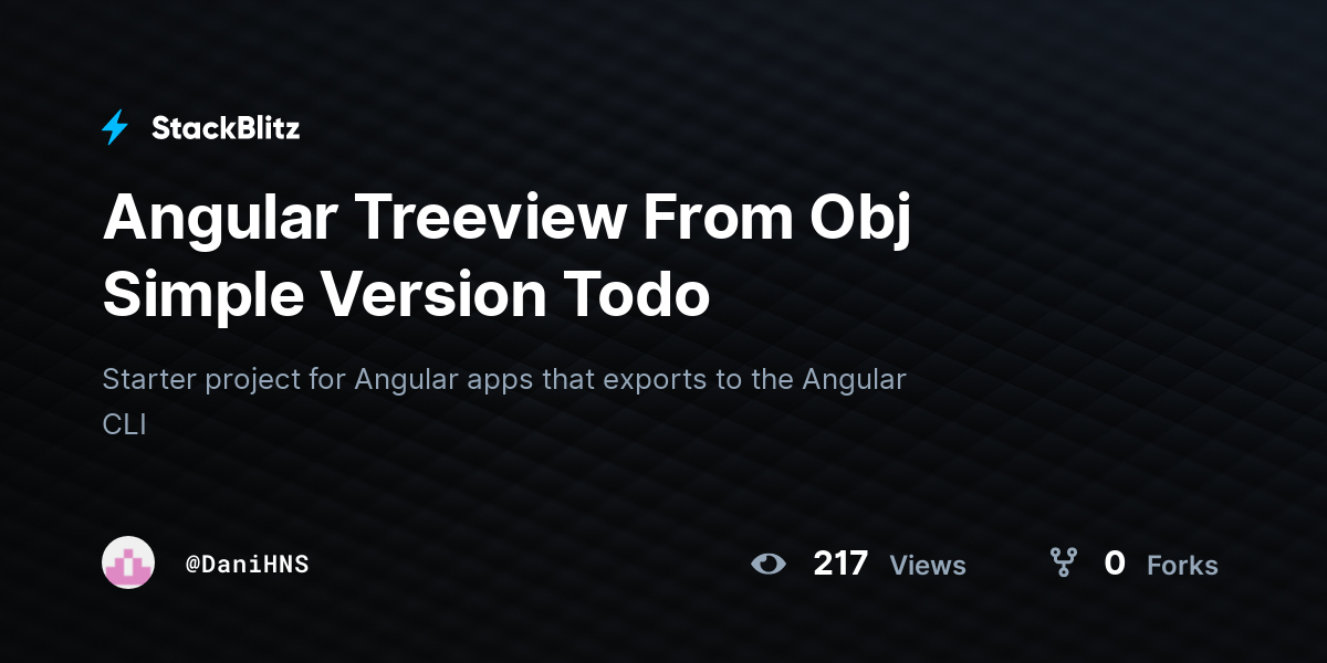 Angular Treeview From Obj Simple Version Todo - StackBlitz