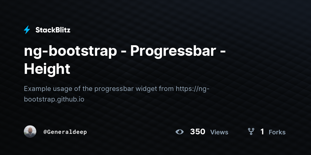 ng-bootstrap - Progressbar - Height - StackBlitz