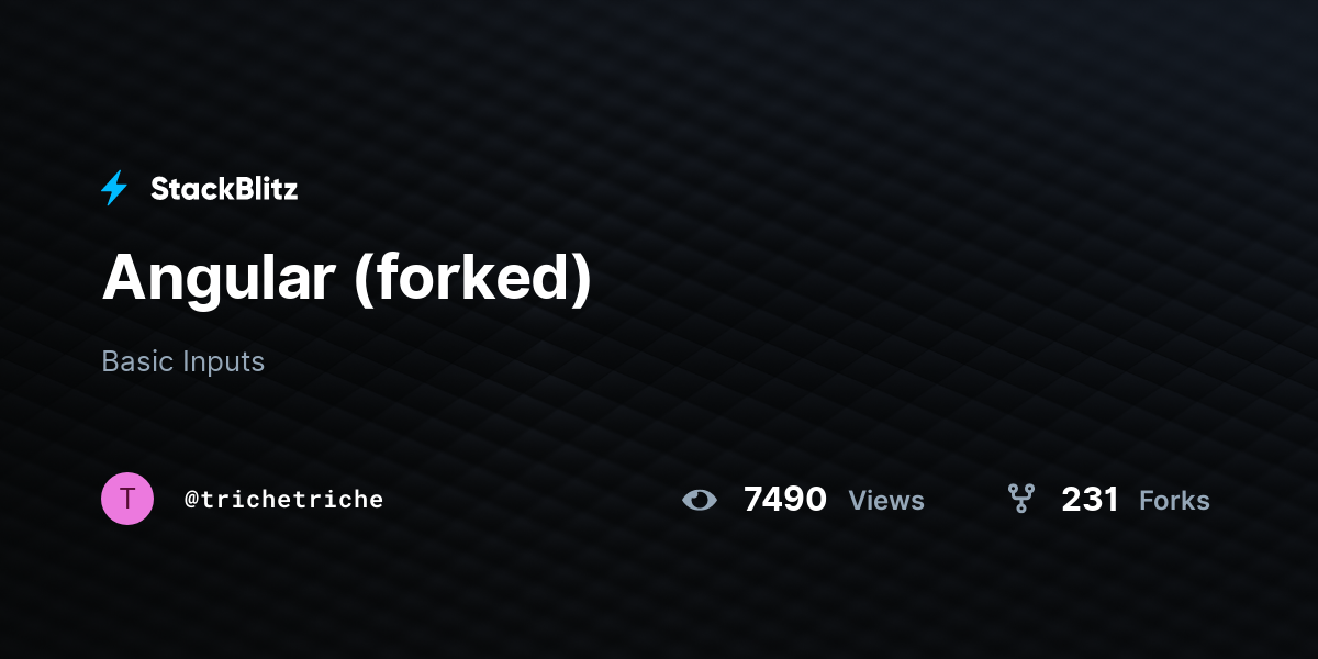 Angular (forked) - StackBlitz