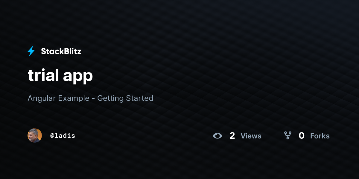 trial app - StackBlitz