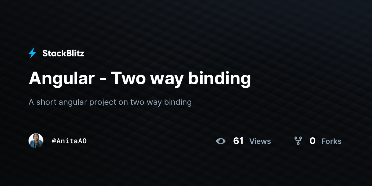 Angular Two Way Binding Stackblitz
