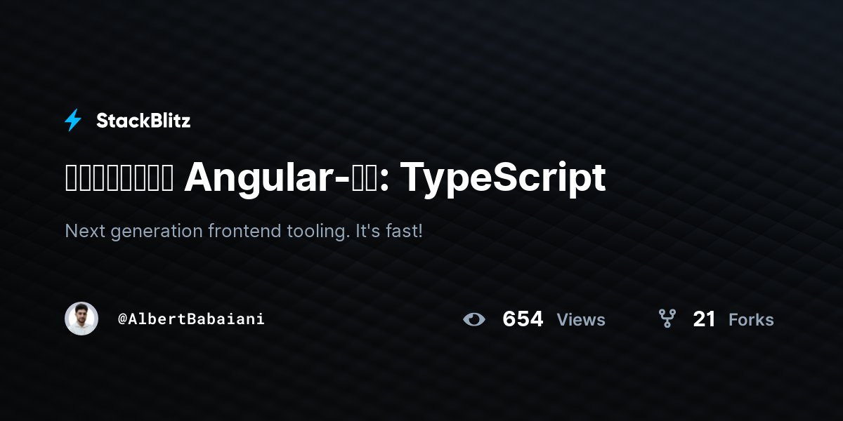 შესავალი Angular-ში: TypeScript - StackBlitz
