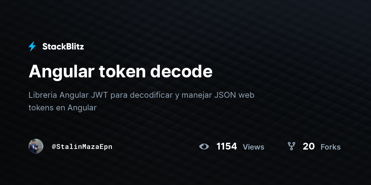 Angular token decode - StackBlitz