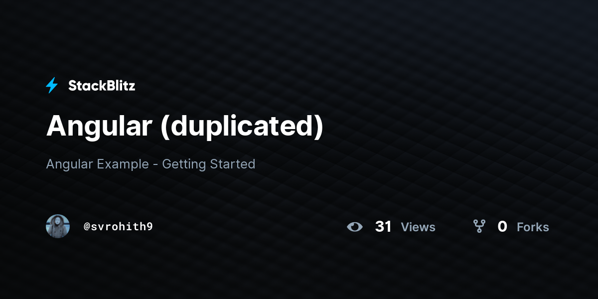 Angular Duplicated Stackblitz