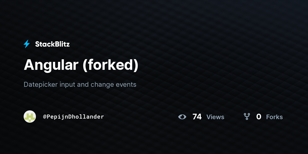 Angular (forked) - StackBlitz Angular (forked) - StackBlitz