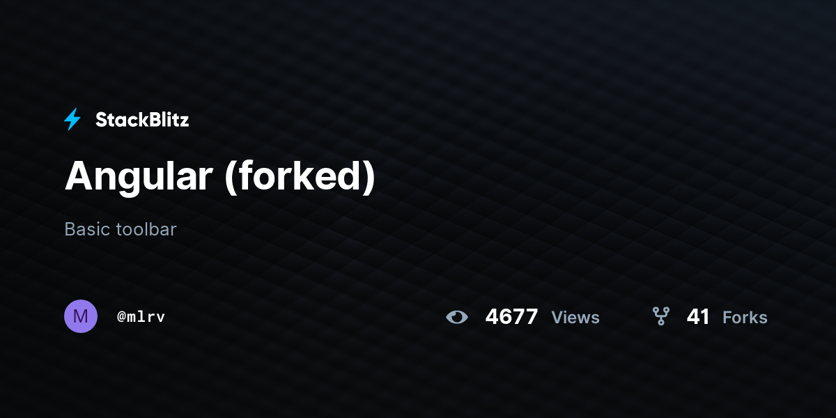 Angular (forked) - StackBlitz