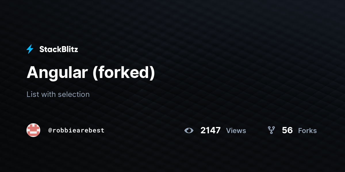Angular (forked) - StackBlitz