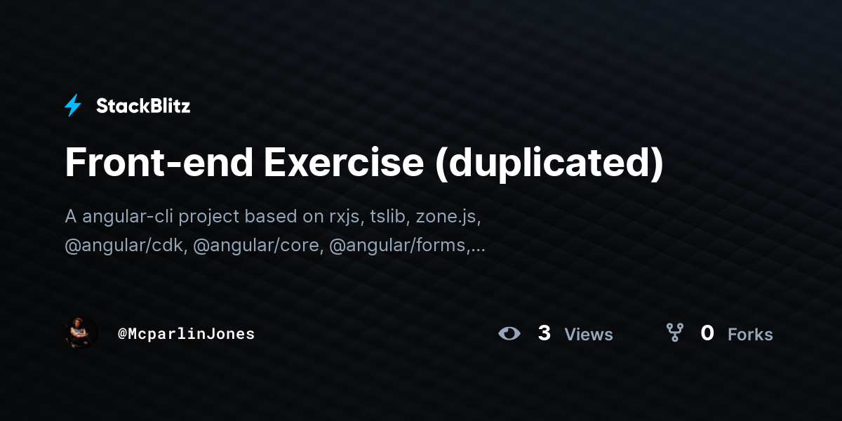 Front-end Exercise (duplicated) - StackBlitz
