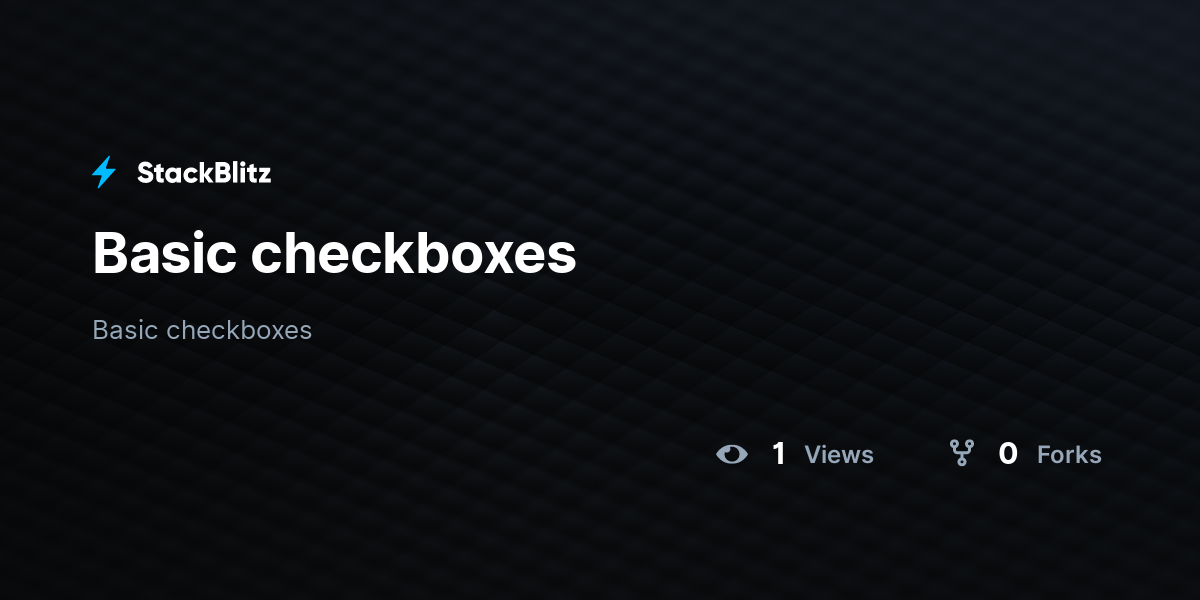 Basic checkboxes - StackBlitz